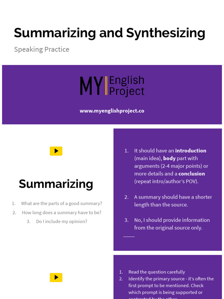 Summarizing and Synthesizing | PDF | Linguistics | Learning