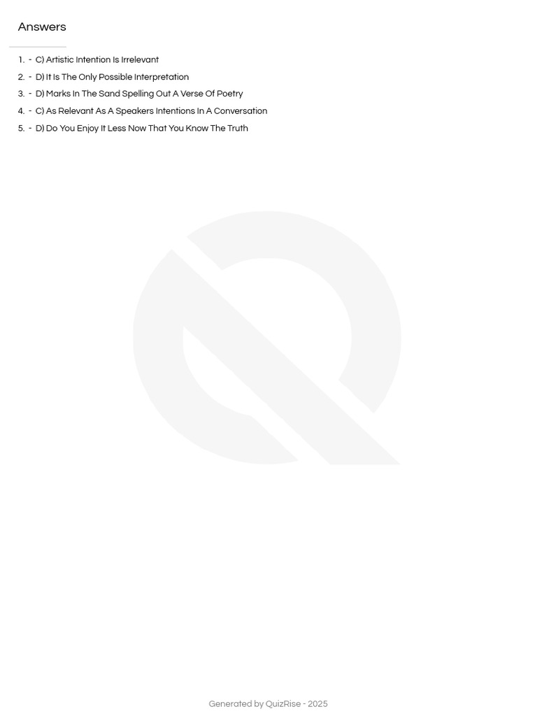The Role of Artist Intent in Art Interpretation | PDF