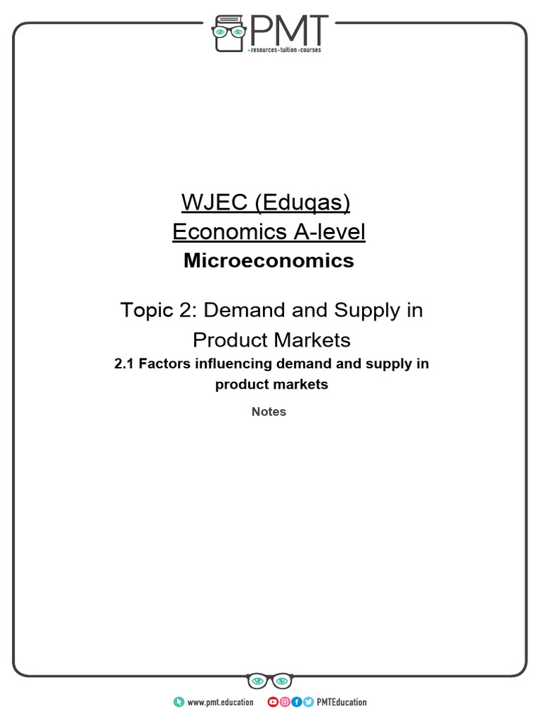 Factors Influencing Demand and Supply in Product Markets | PDF | Demand ...