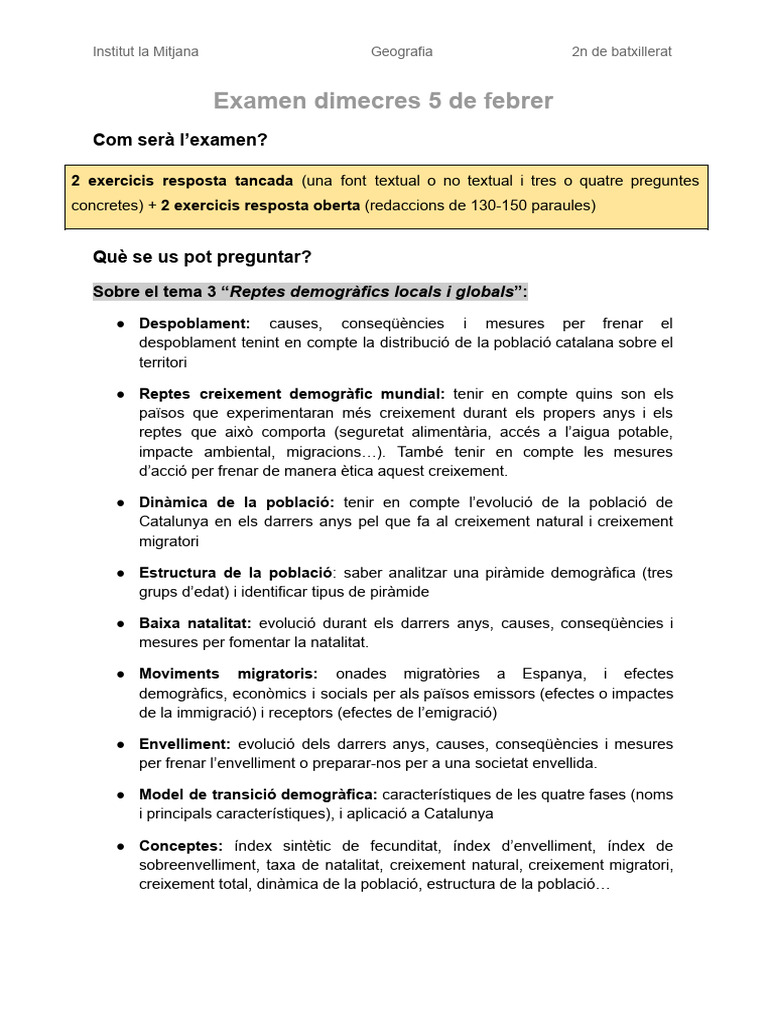 Examen Final 5 de Febrer | PDF