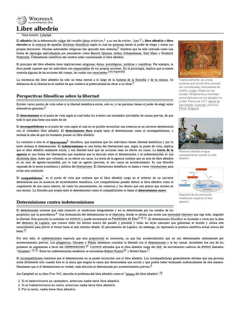 Libre_albedrío | PDF | Libre albedrío | Determinismo