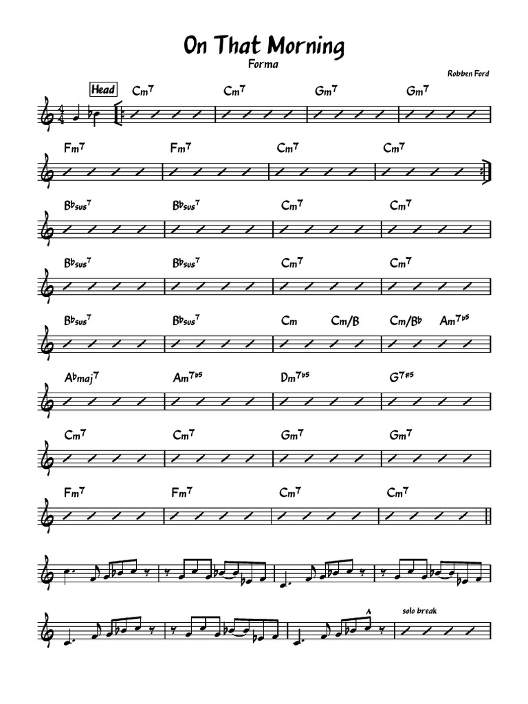 On That Morning - Robben Ford (Chords) | PDF