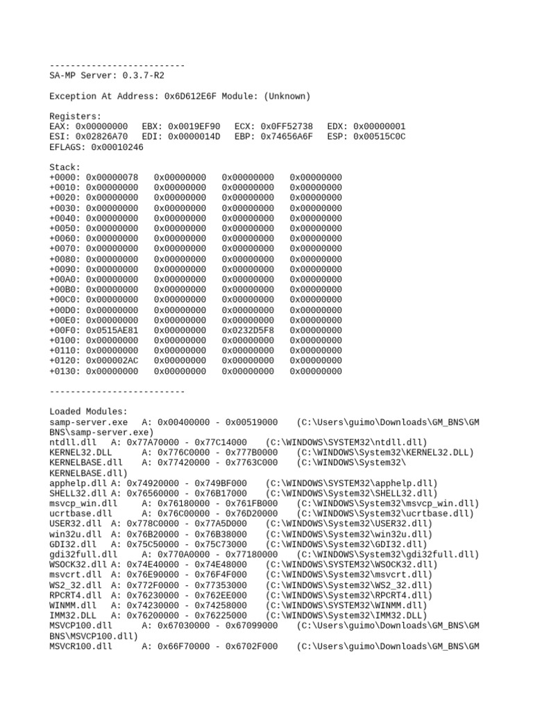 Crash Info | PDF | Computer Libraries | Computer Architecture