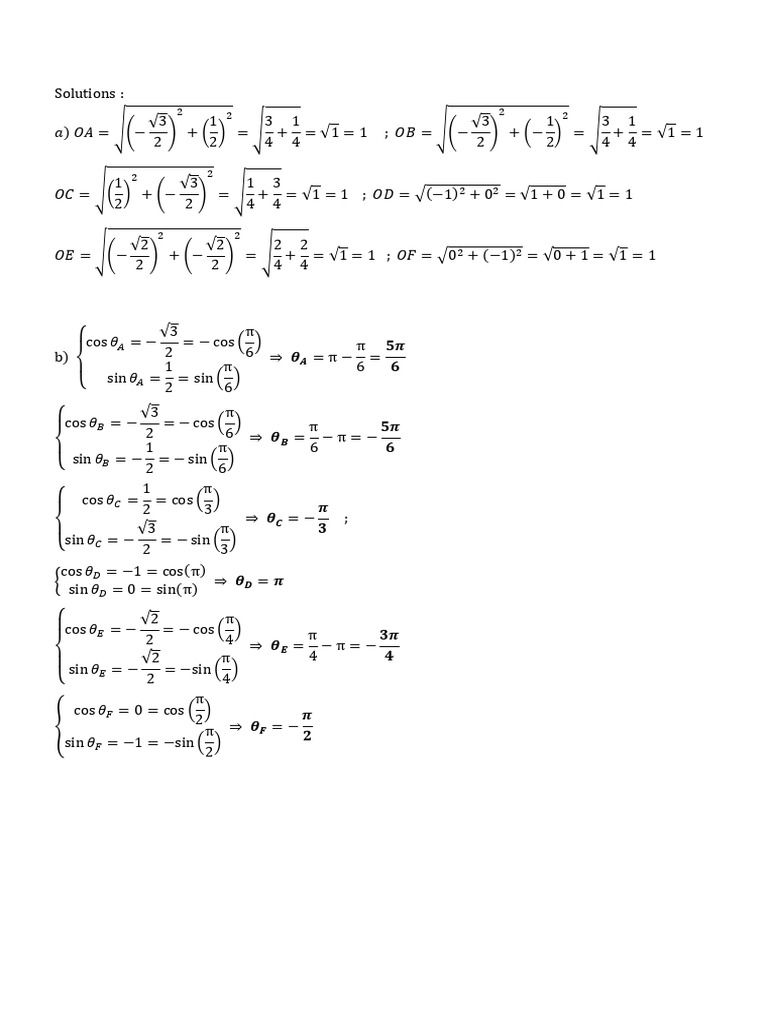 16-ME-E02-Corrigé-Rappels trigonométriques | PDF
