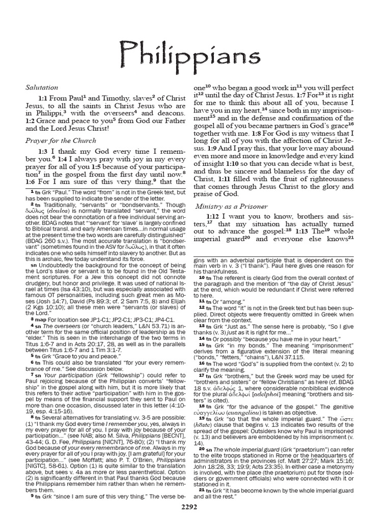 Epistle To The Philippians Pdf Jesus Paul The Apostle
