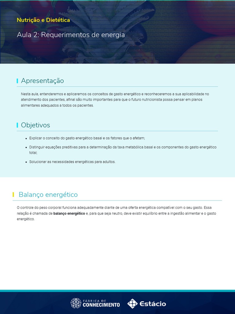 aula 2 | PDF | Músculo | Alimentos