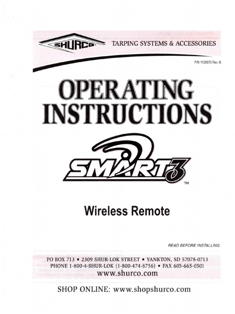 Shurco Smart3 Wireless Remote | PDF
