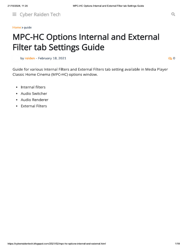 MPC HC Settings | PDF