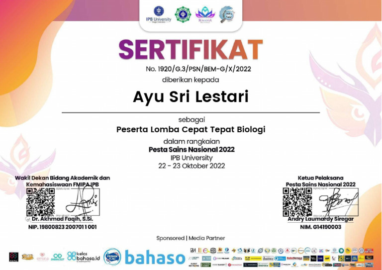 Ayu Sri Lestari - Lomba Cepat Tepat Biologi | PDF