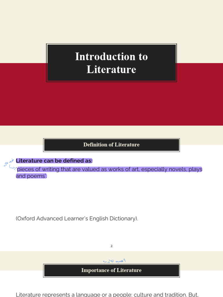 Introduction to Literature Concepts | PDF | Poetry | Play (Theatre)