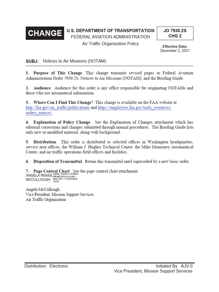 7930.2S_Chg_2_dtd_12-2-21 | PDF | Federal Aviation Administration | Air Traffic Control