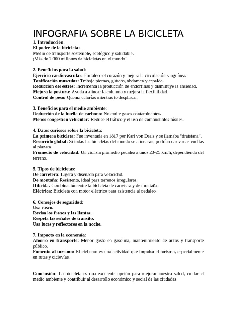 Beneficios y Evolución de la Bicicleta | PDF | Transporte | Vehículos
