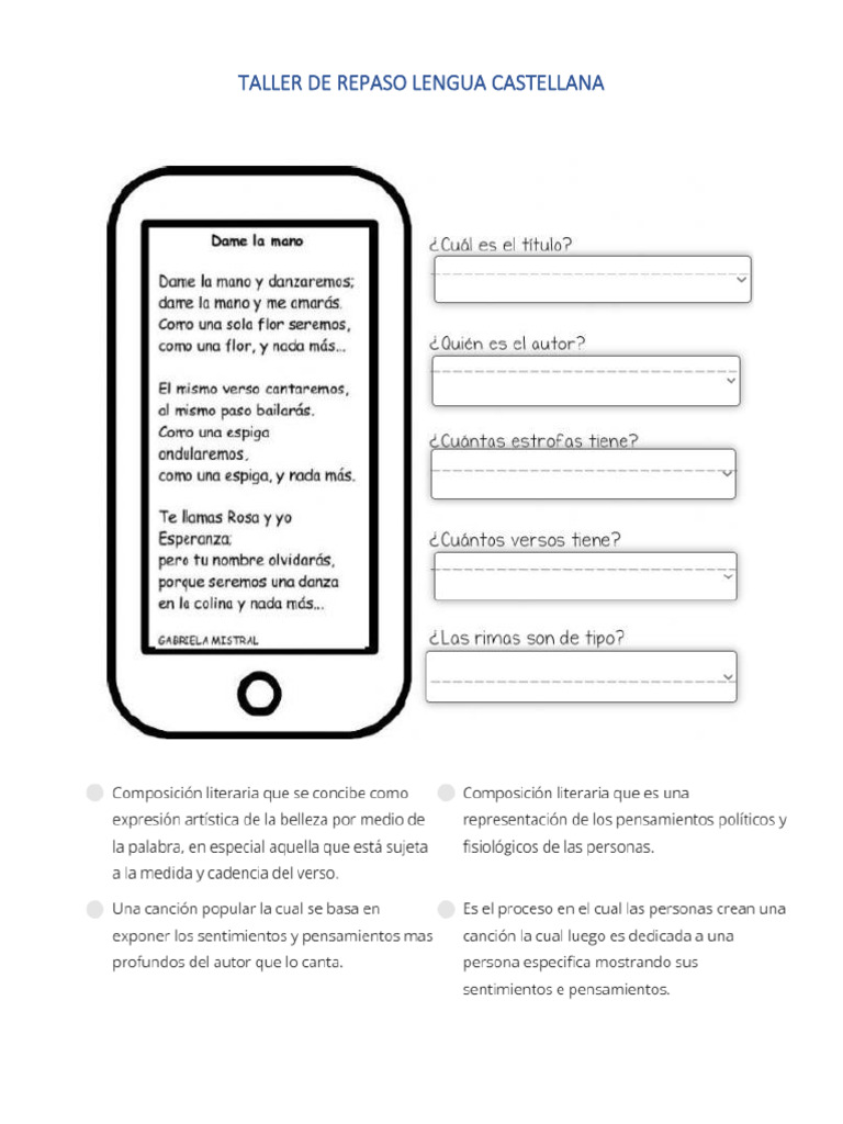 Taller de Repaso de Lengua para Niños | PDF