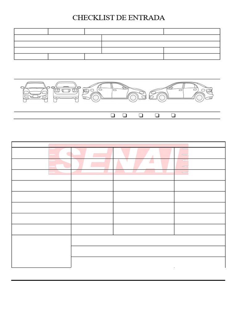 Checklist de Entrada de Veículos | PDF