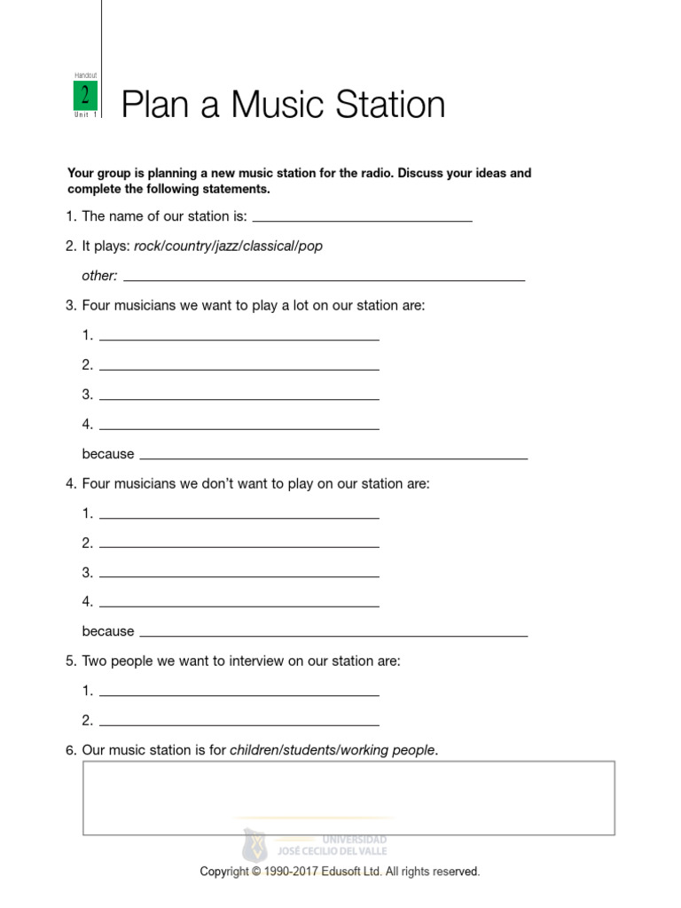 Tarea-01-Basic-I-Handout-2-Unit-1-Meet-a-Rock-Star-Plan-a-Music-StationMaholy | PDF