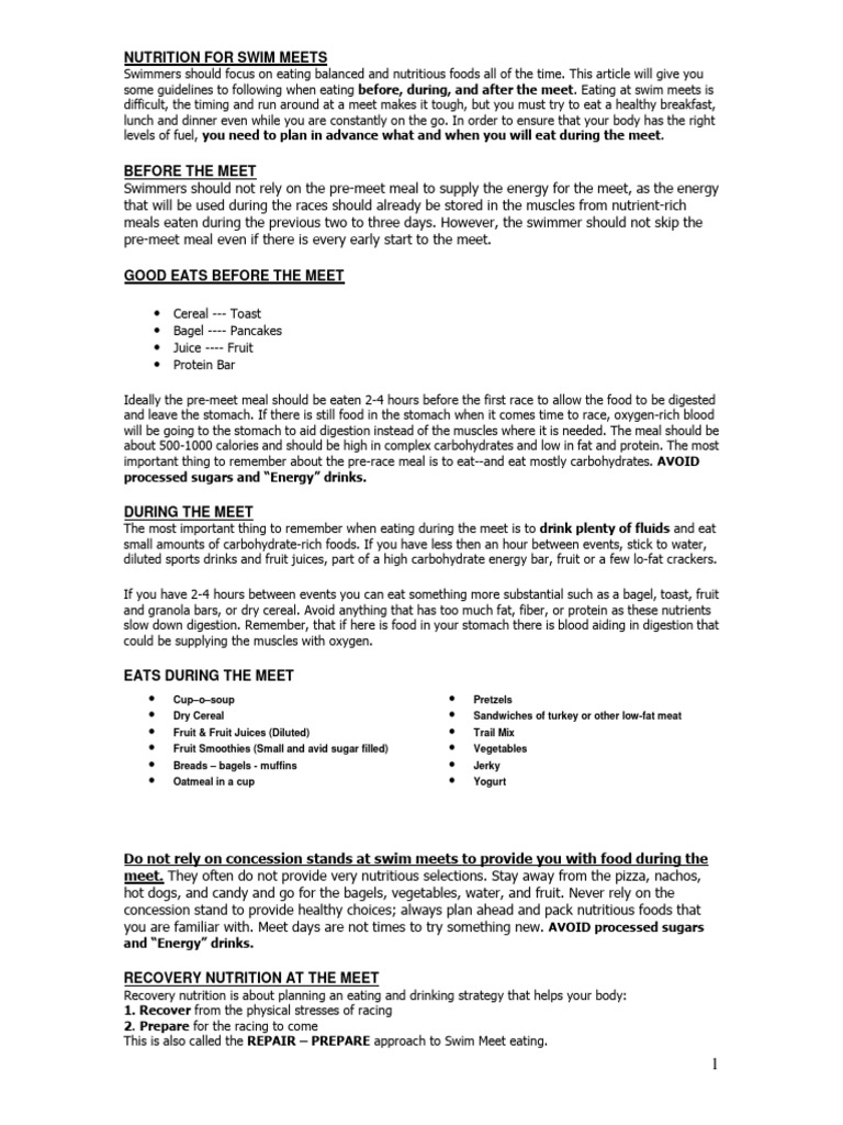 Nutrition Hand Out | PDF | Meal | Foods