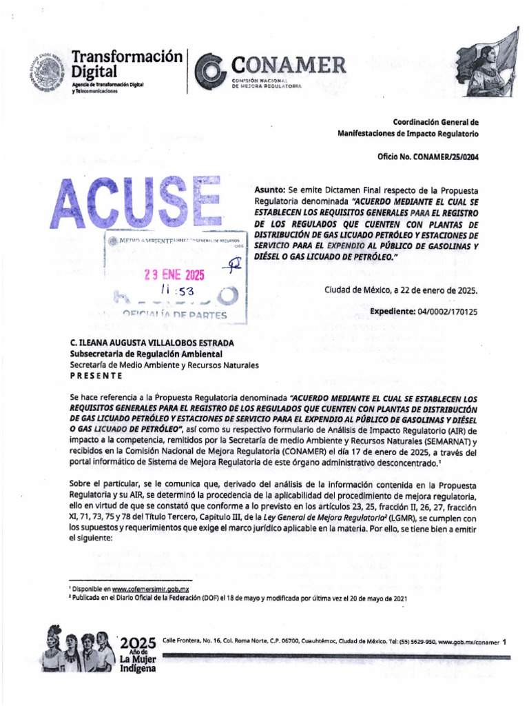 DICTAMEN FINAL RENAGAS CONAMER-25-0204 (1) | PDF