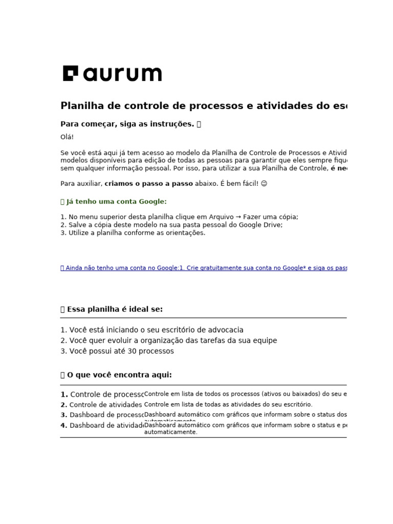 Planilha de Controle de Processos Jurídicos | PDF | Advogado