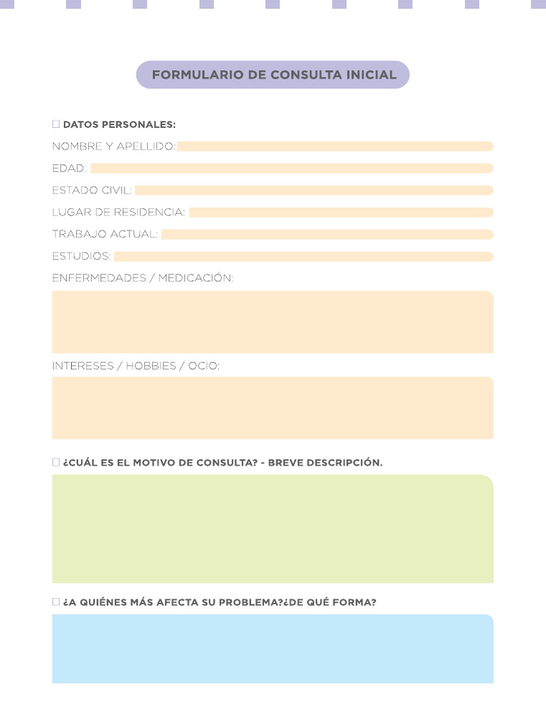 Formulario de Consulta Inicial | PDF