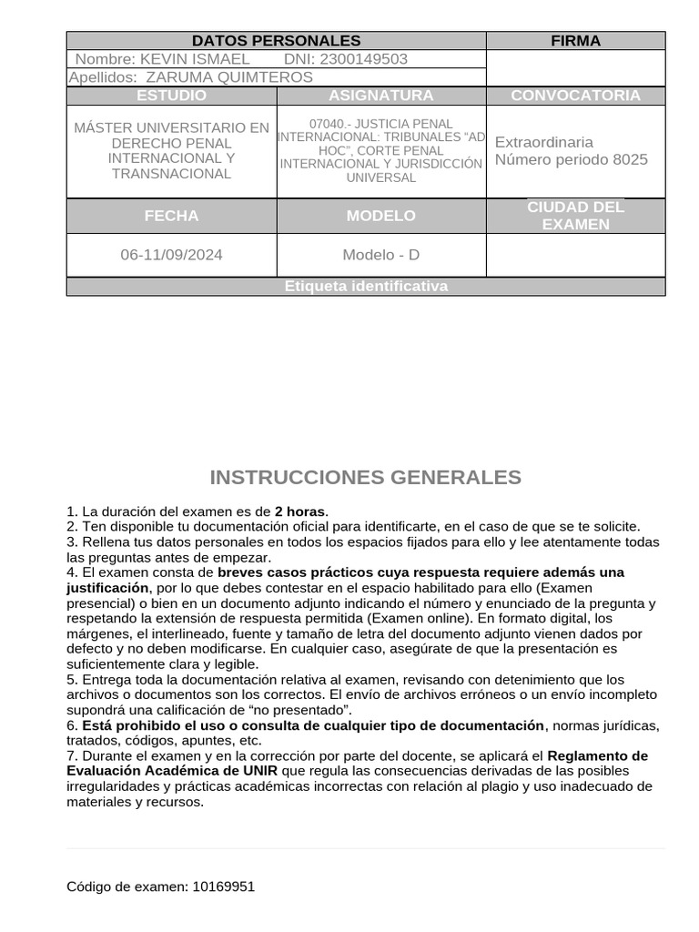 Examn Tribu | PDF | Corte Criminal Internacional | Genocidios