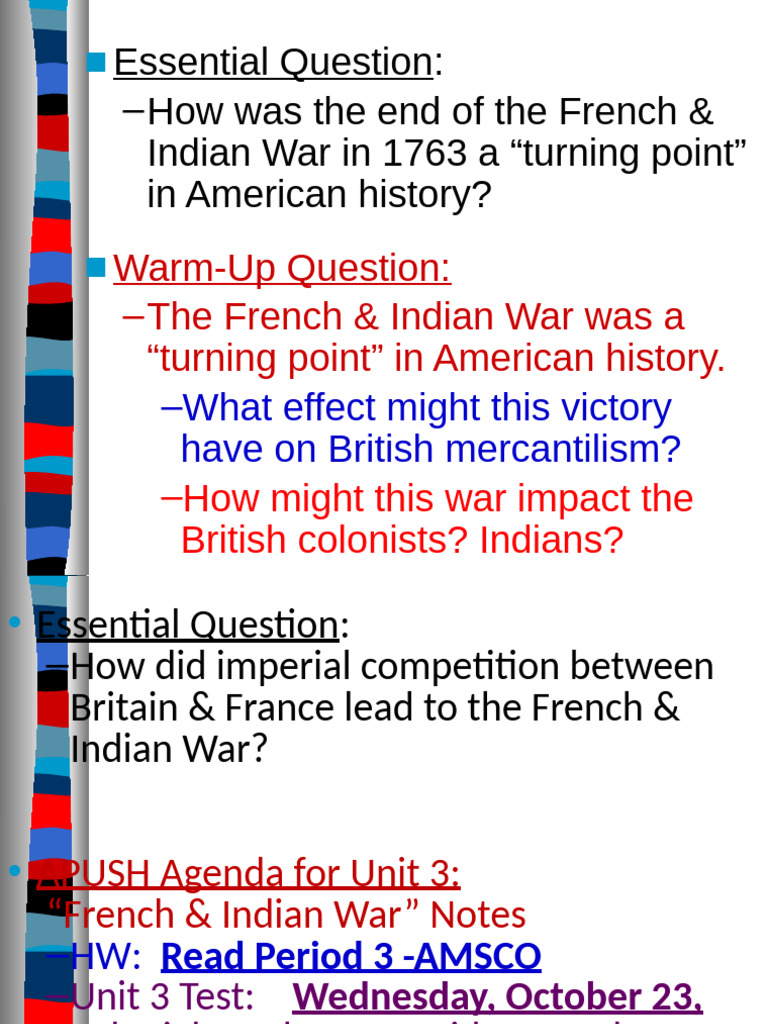 APUSH: French & Indian War Impact | PDF | French And Indian War ...