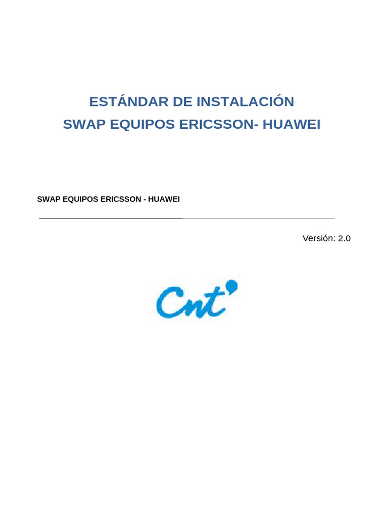 Estándar de Instalación SWAP Ericsson - Huawei v4 | PDF | Lte ...