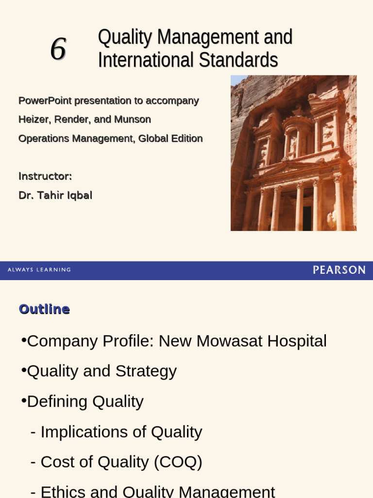 OM_ch06 | PDF | Quality (Business) | Quality Management