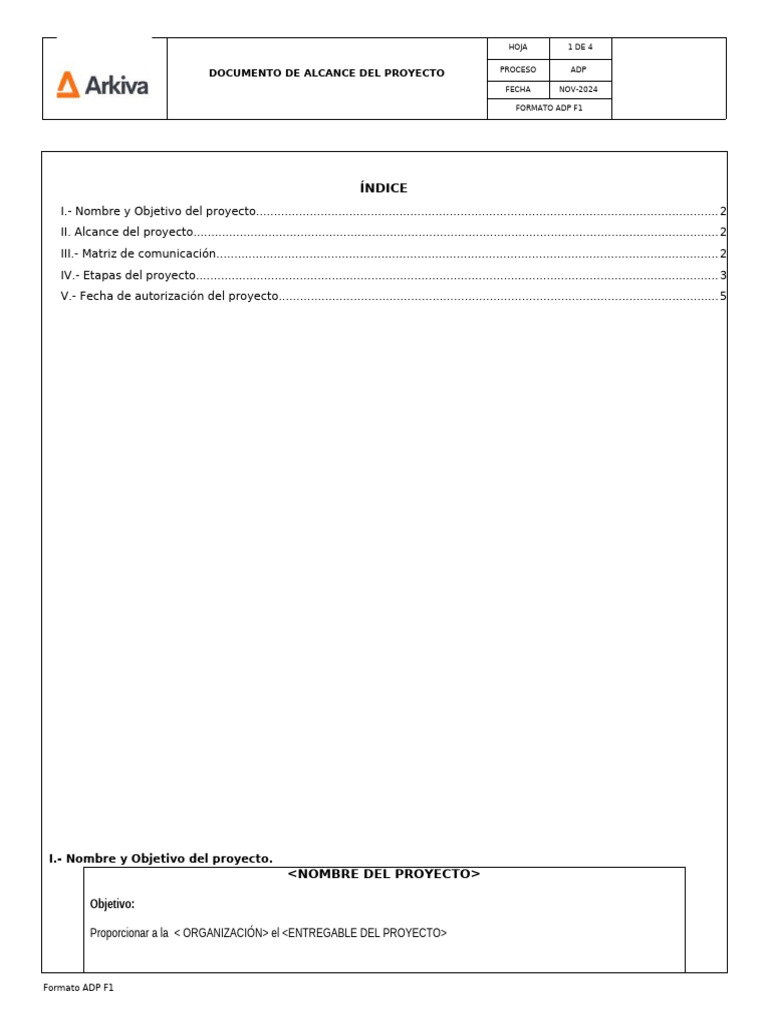 Plantilla de Alcance del Proyecto | PDF | Planificación | Informática