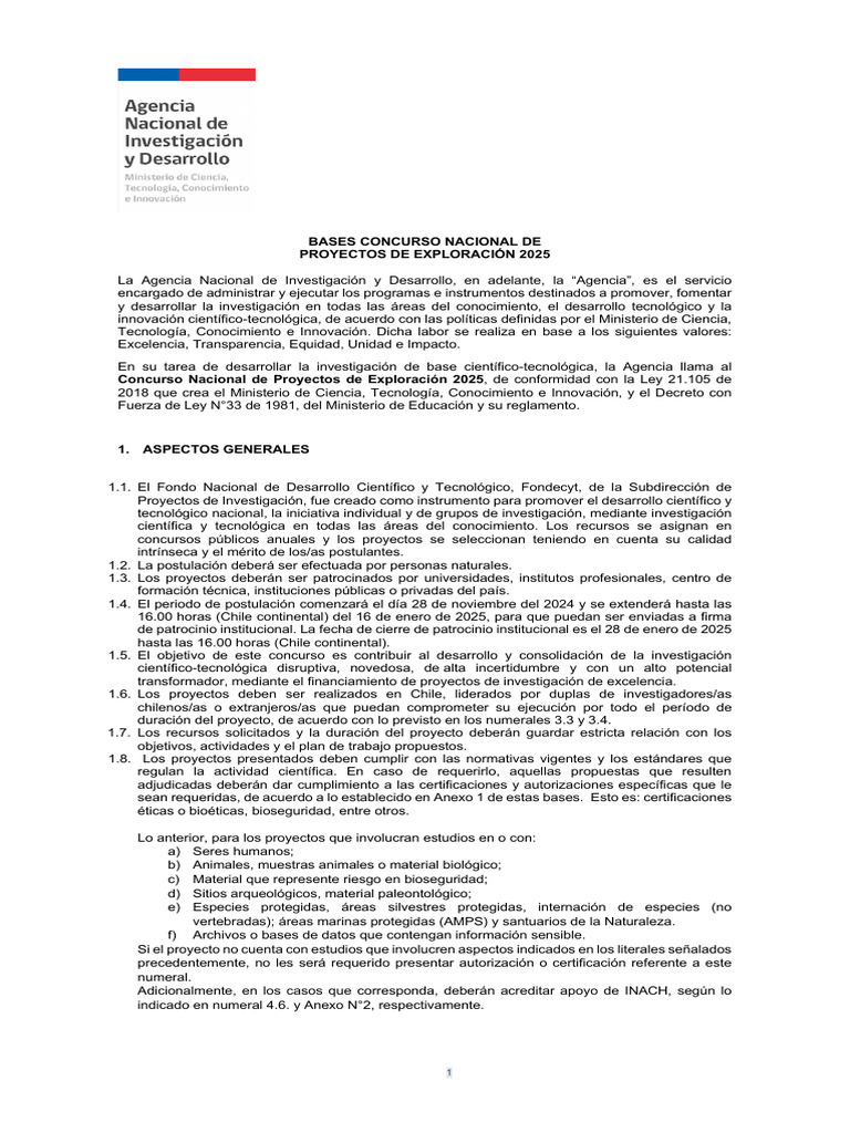 Bases Explorador 2025 v20241224 | PDF | Institución | Investigación y desarrollo