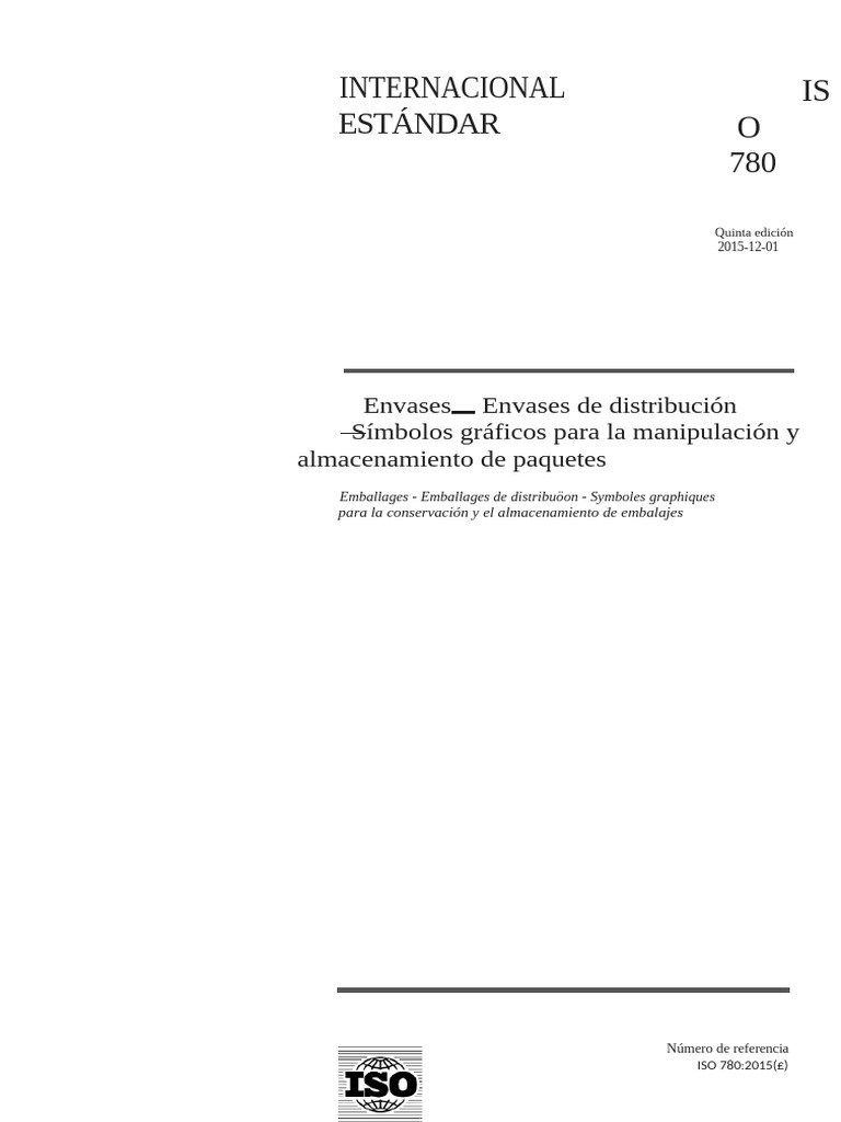 ISO-780-of-2015 Es | PDF | Organización internacional para la estandarización | Comisión ...