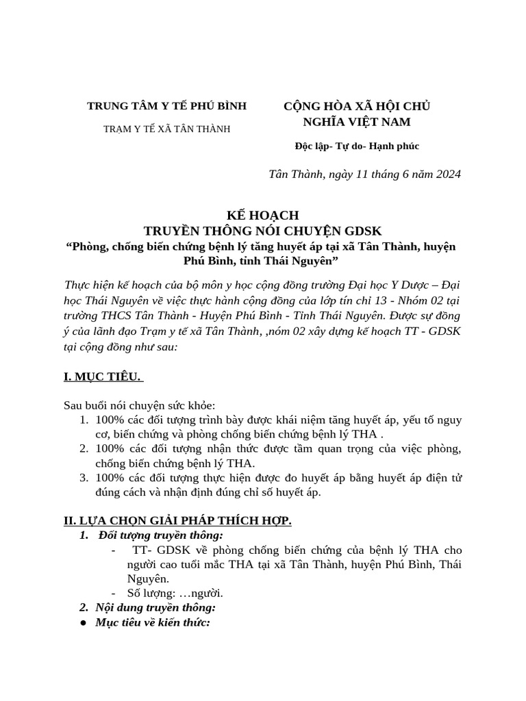 KH TT-GDSK BIẾN CHỨNG BỆNH LÝ THA | PDF