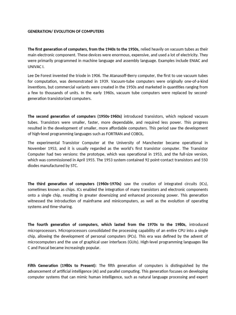Gec9 - Generation of Computers | PDF | Integrated Circuit | Transistor