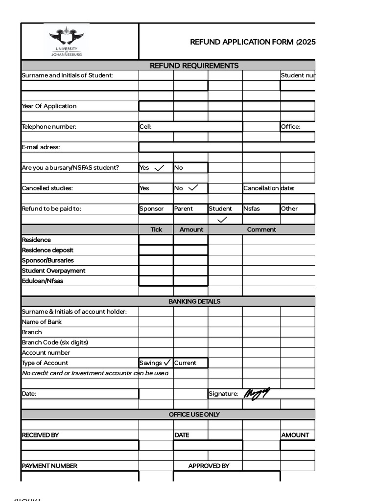 2025 Refund Application Form | PDF