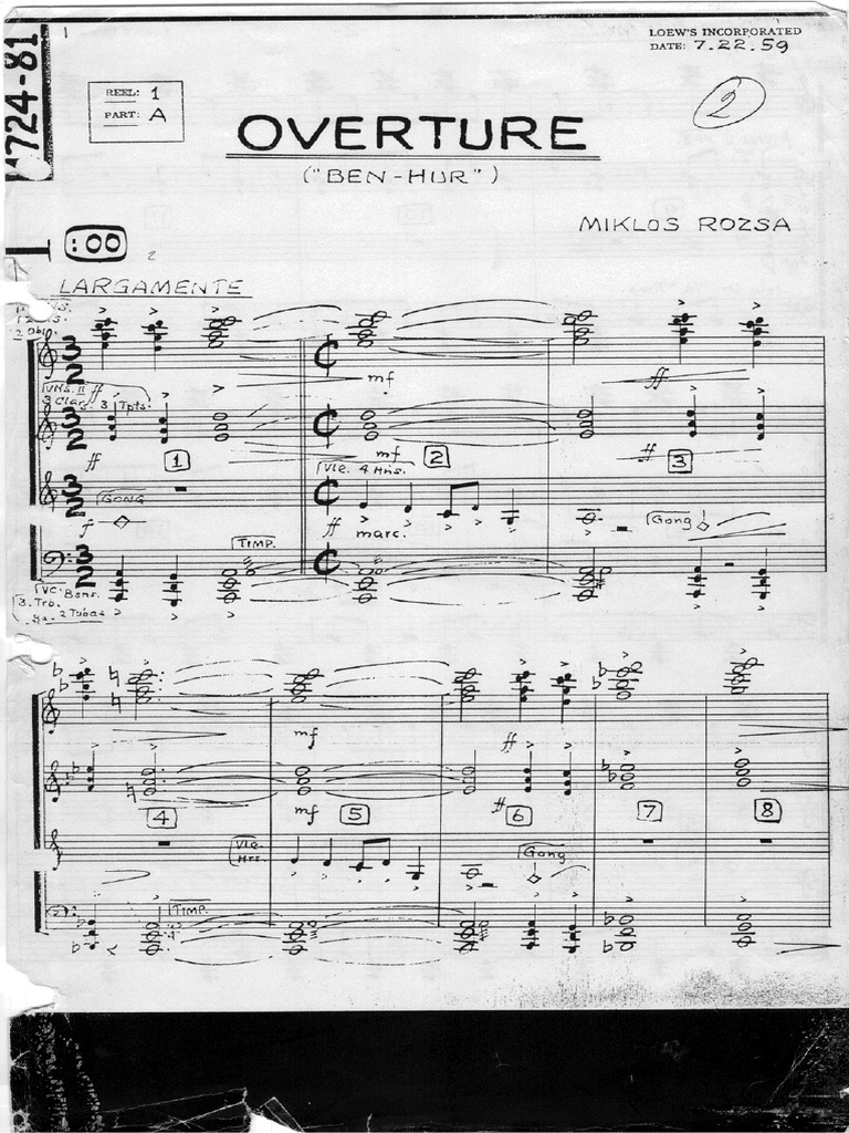 Miklos Rozsa Ben Hur Conductor S Score | PDF