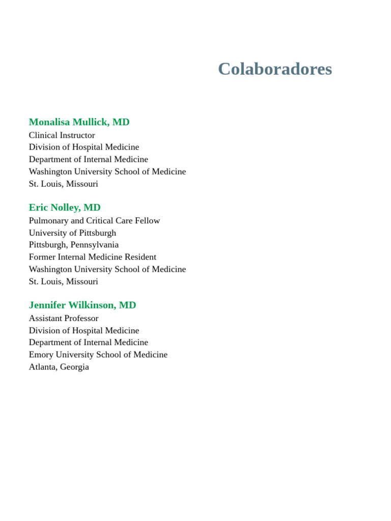 Manual Washington de Procedimientos Clínicos - (Colaboradores) | PDF
