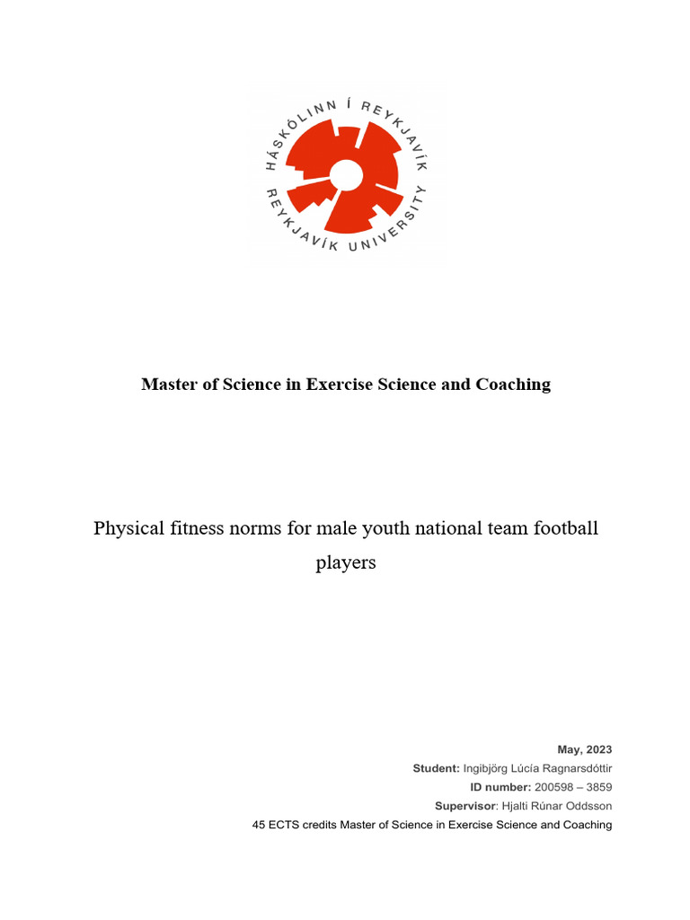 Fitness Norms for Youth Football Players | PDF | Aerobic Exercise ...