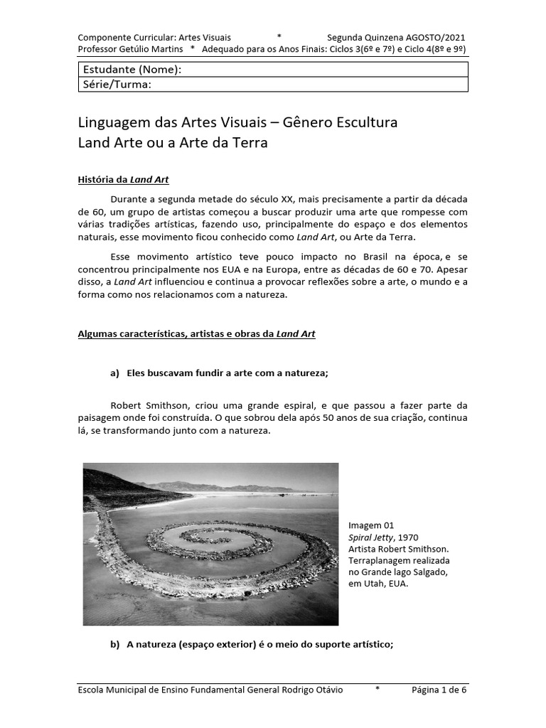 Introdução à Land Art e suas características | PDF | Imagem | Geociências