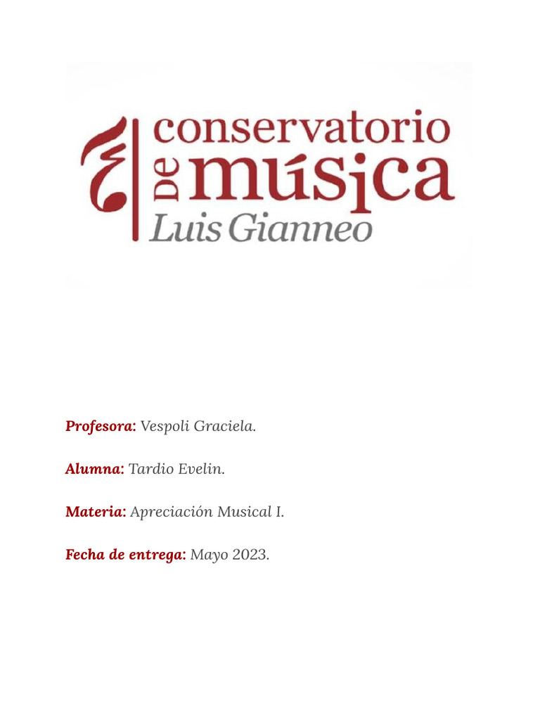 TP I. Apreciación I. | PDF | ruido | Instrumentos musicales