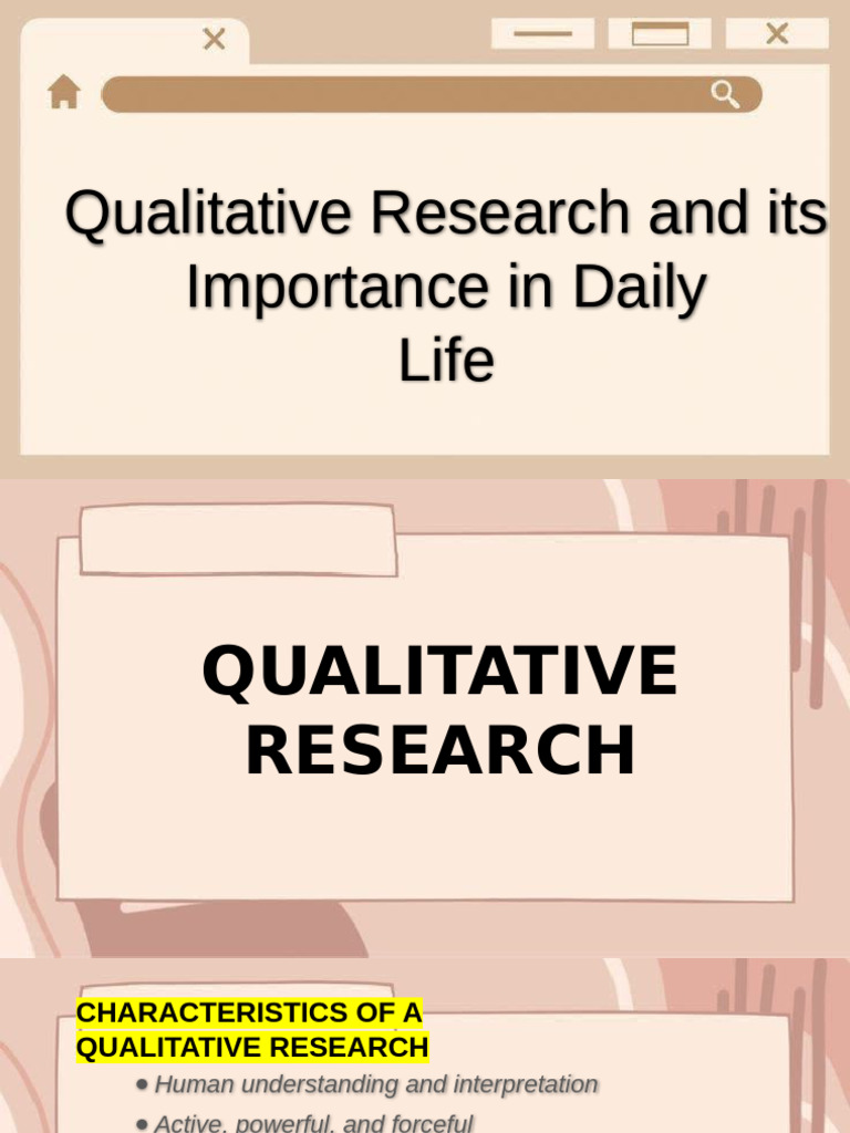 PR1 WEEK 1 Qualitative Research and Its Importance in Daily Life | PDF | Qualitative Research ...
