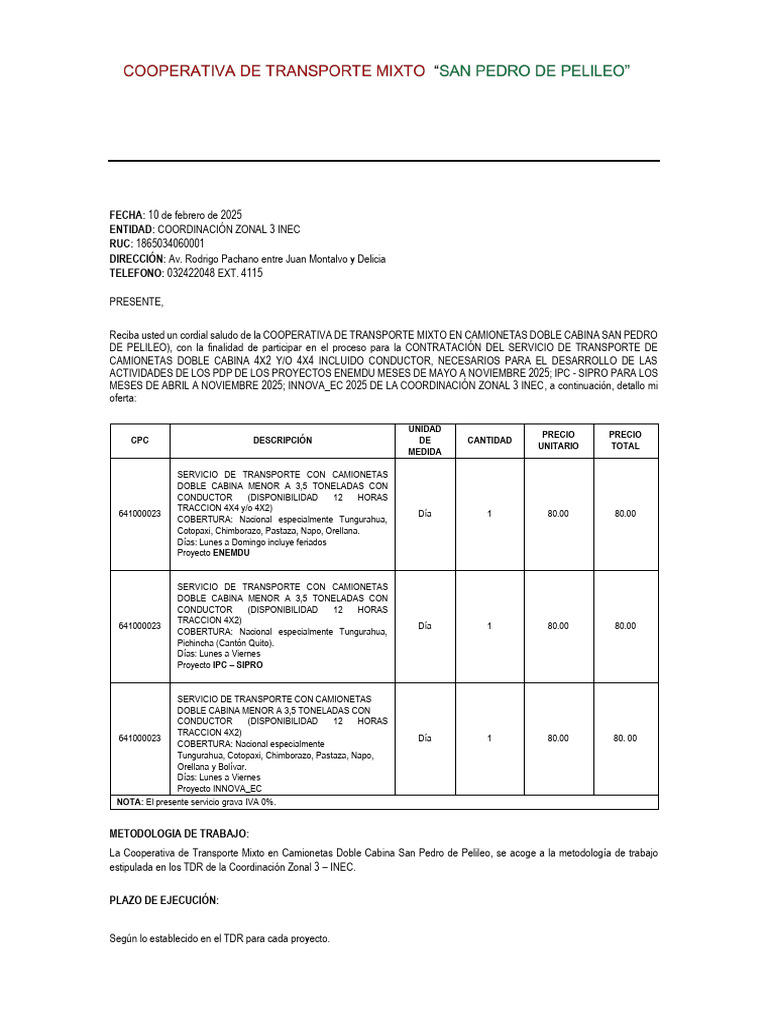 Proforma Inec Enemdu, Innova Febrero 2025-Signed | PDF