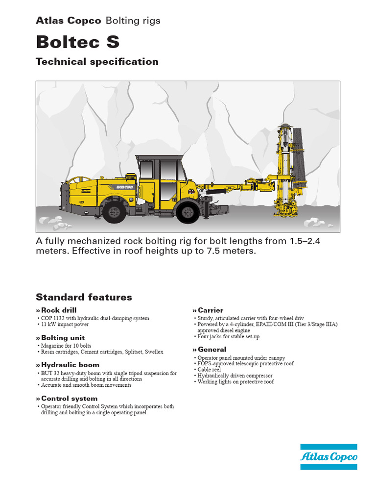 02 Atlas Copco Boltec S | PDF | Engines | Drill