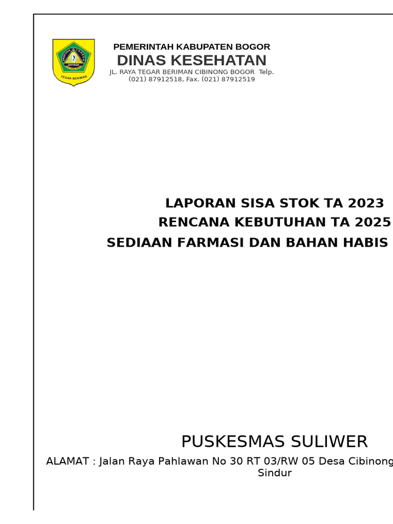 Form So 2023 Dan Rko 2025 Puskesmas Perbaikan Rumus Baru | PDF