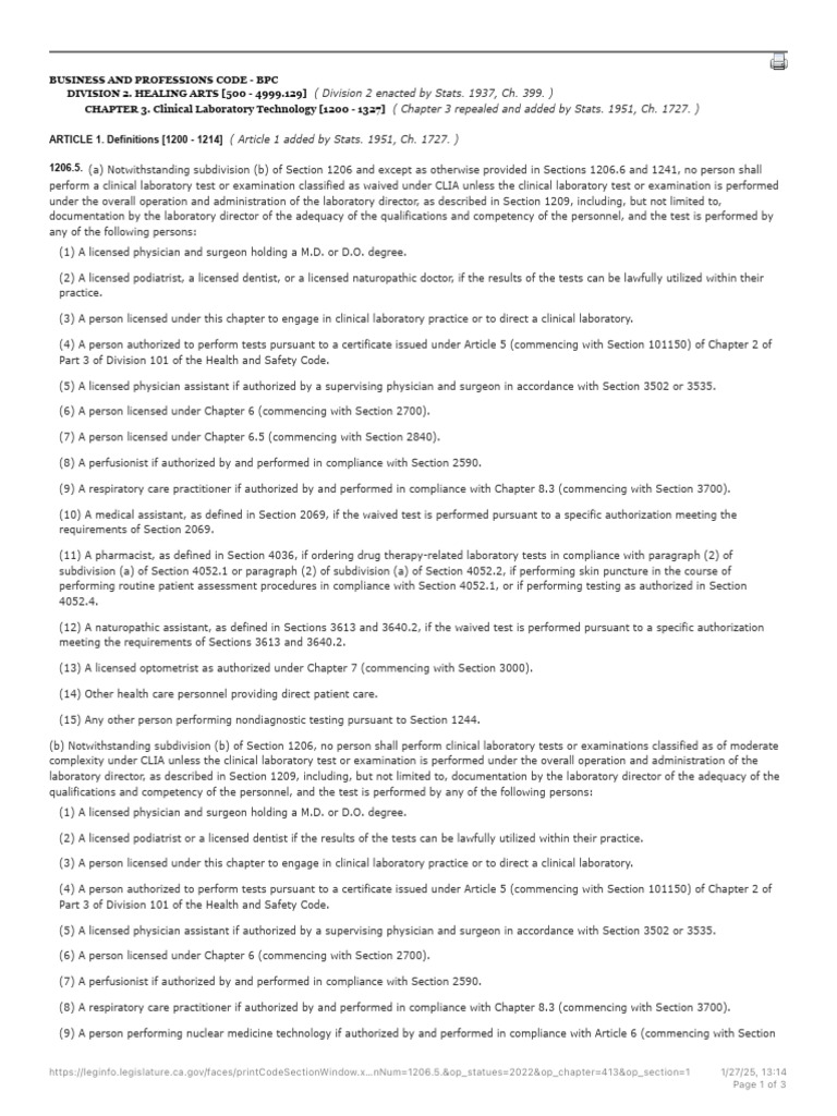 CLS California Leg Law 2022 | PDF | Physician | Medicine