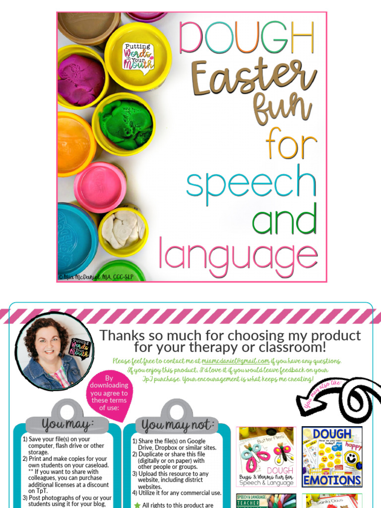 Easter Dough Speech and Language | PDF | Chicken | Fluency