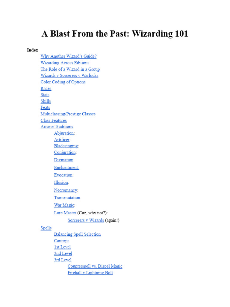 A Blast From The Past - Wizarding 101 | PDF | Dungeons & Dragons | D20 ...