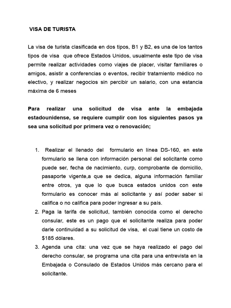 Guía Completa sobre Visa de Turista USA | PDF | Visa de viaje