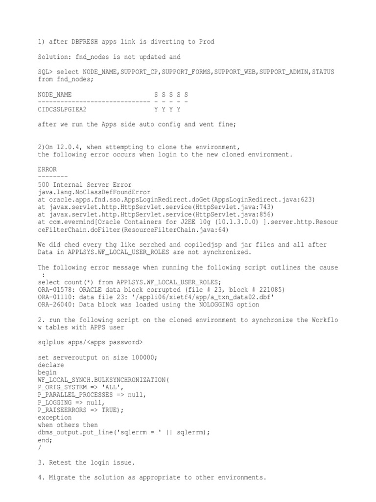 Cloning Errors | PDF | Oracle Database | Databases