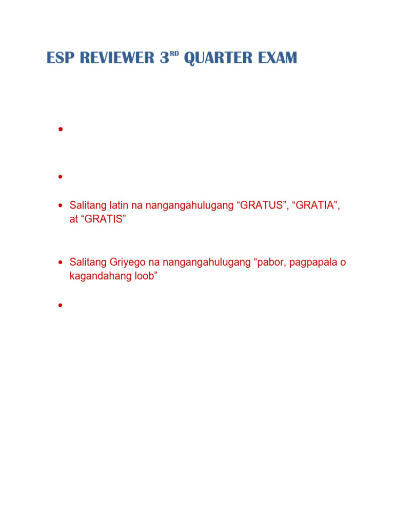 ESP-REVIEWER-3RD-QUARTER-EXAM | PDF
