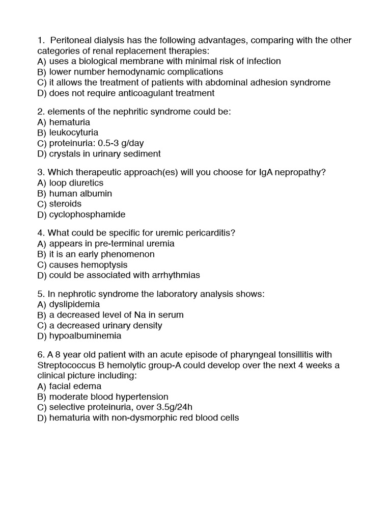 Nephro Tenta | PDF | Kidney Disease | Chronic Kidney Disease