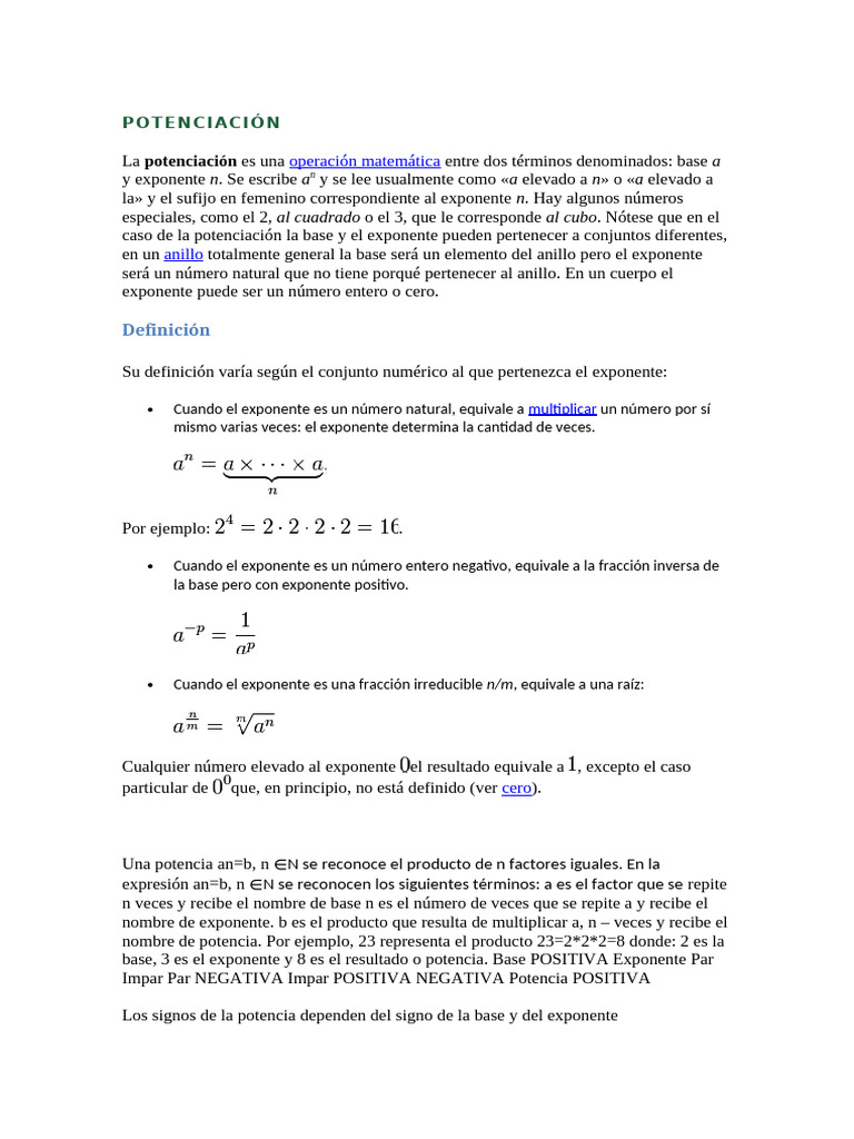 Potencia de Número Complejo | PDF | Exponenciación | Multiplicación